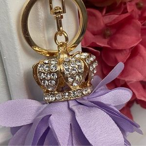 Accessories | Elegant Gold Crystal Crowned Lavender Camellia Rose ...
